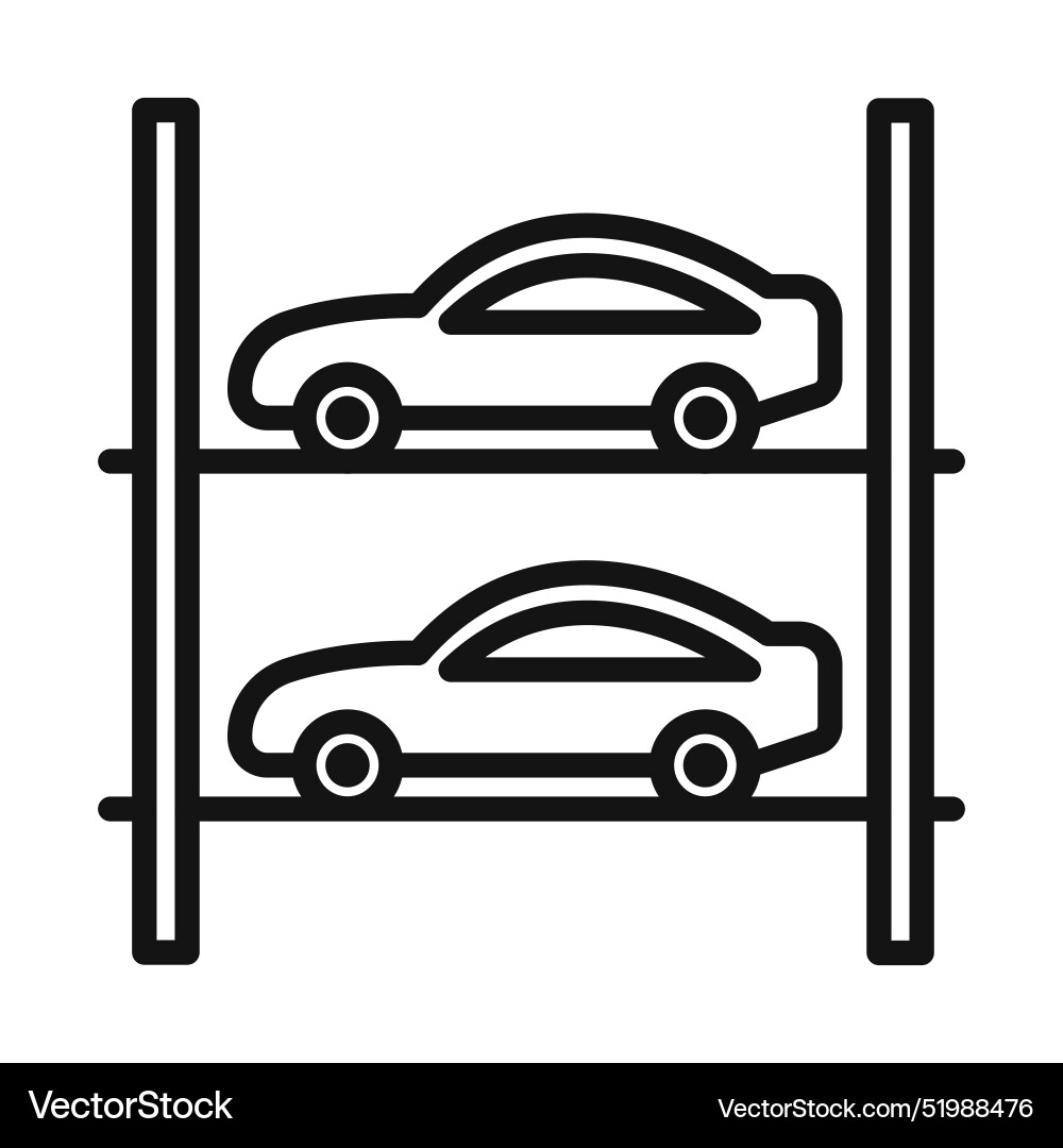 Multi storey parking icon mark in filled style Vector Image