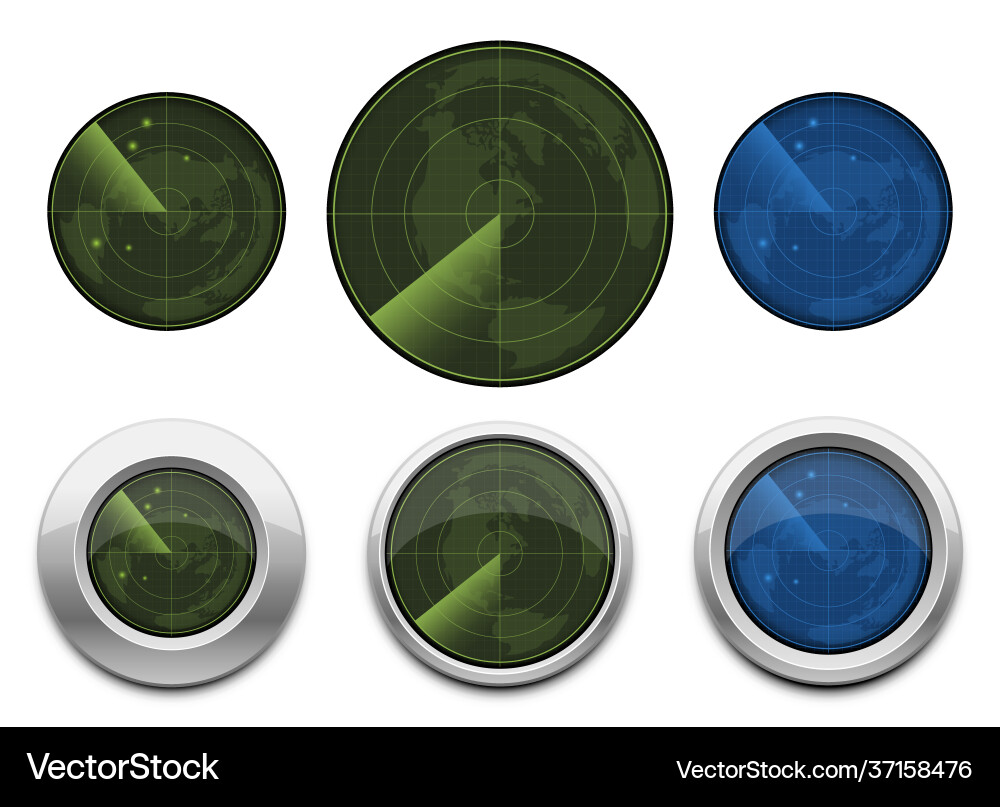 Realistic radar design isolated on white Vector Image