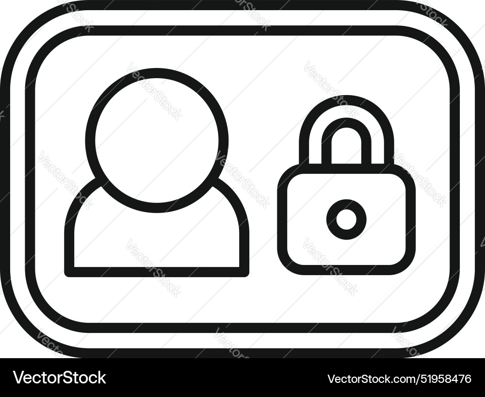 Secure login system protecting user profile with Vector Image