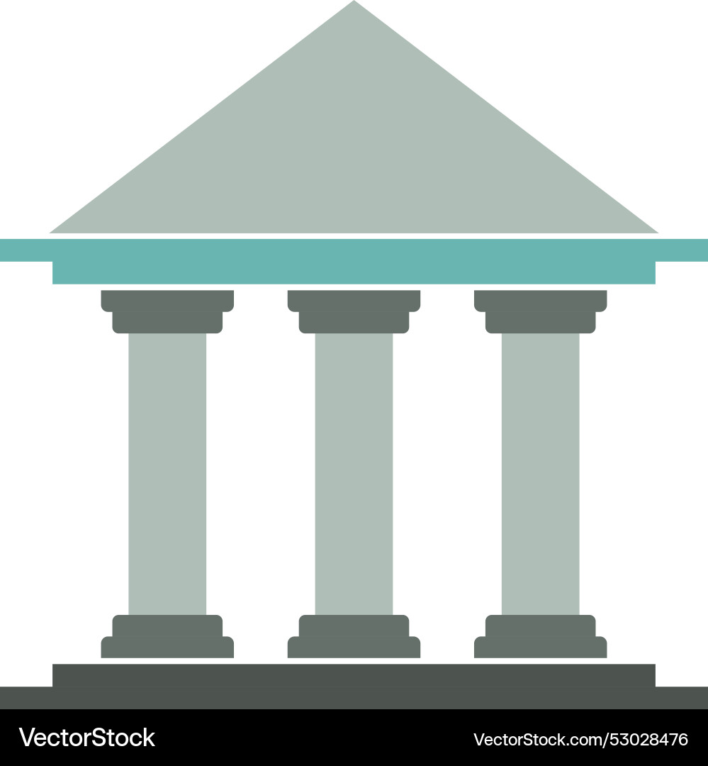 Three pillars building layout image Royalty Free Vector