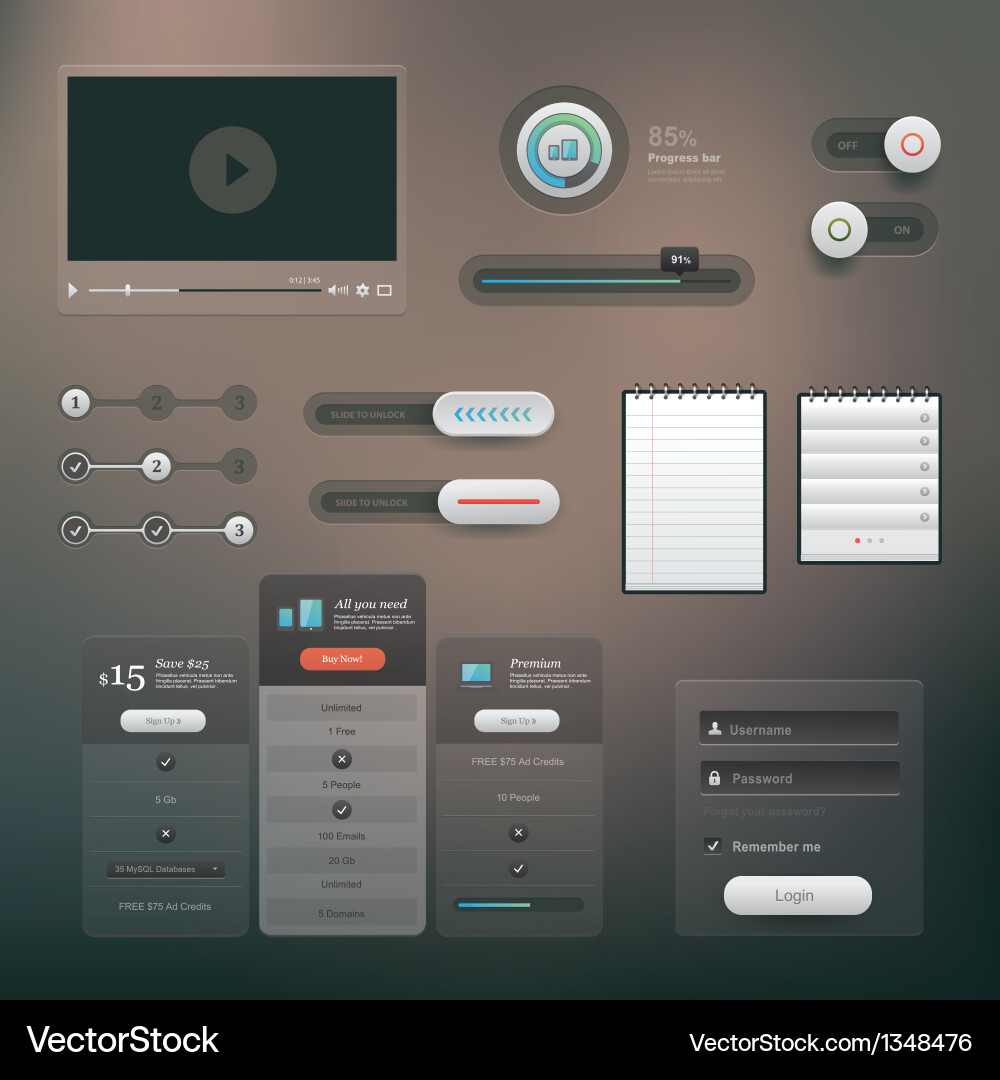 Ui set Royalty Free Vector Image - VectorStock