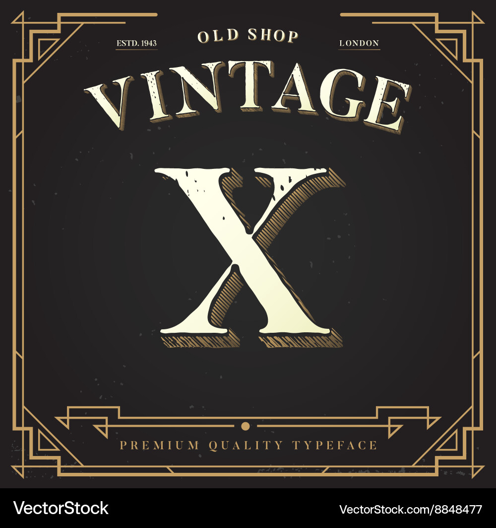 Alphabet font letter with classy stylish Vector Image