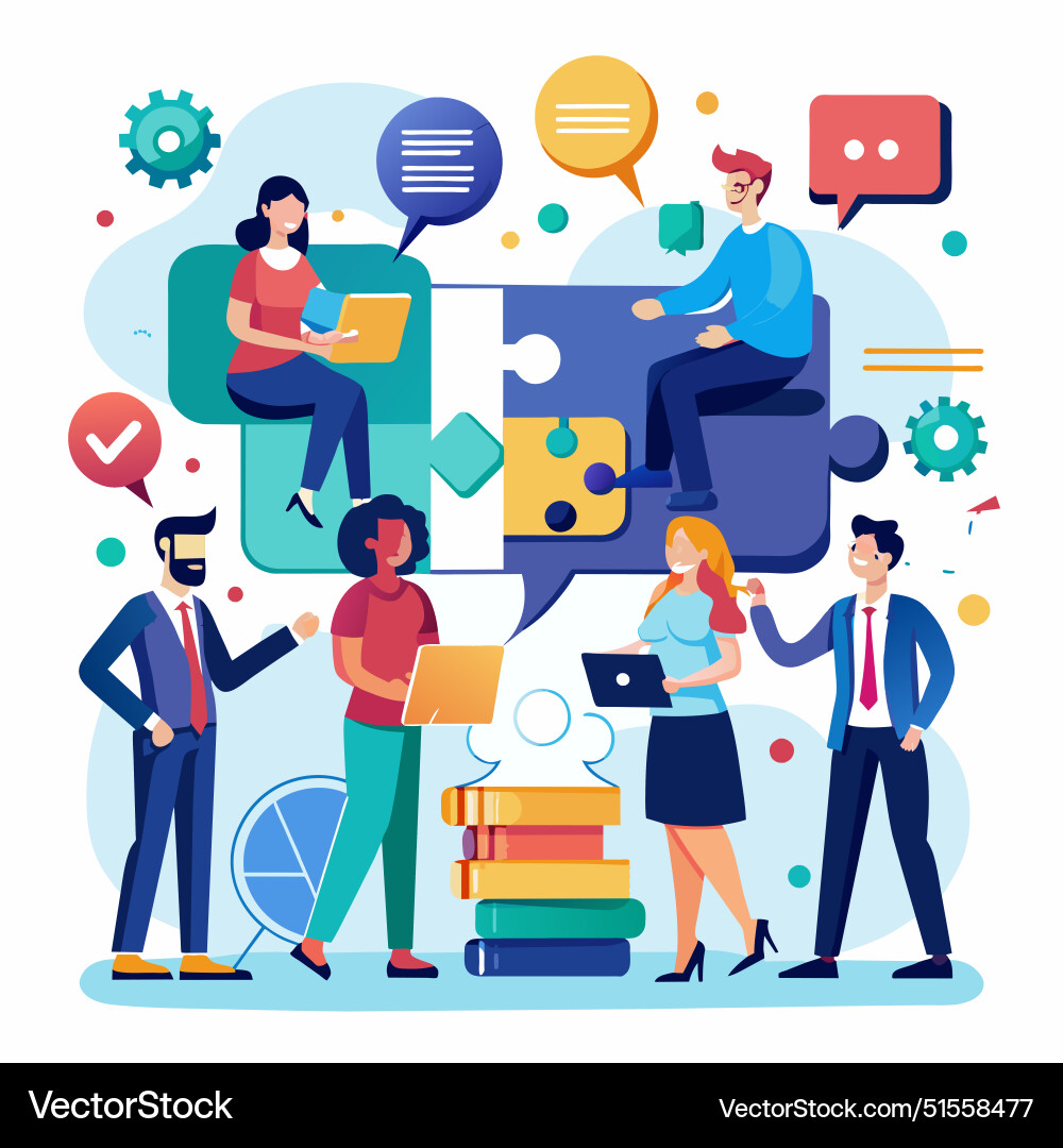 Business communication skills explain idea speak Vector Image