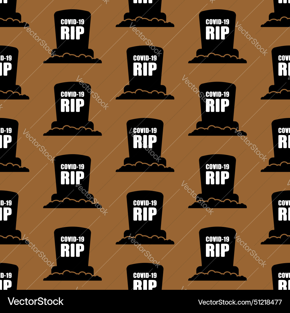Death from covid-19 rip pattern seamless grave Vector Image