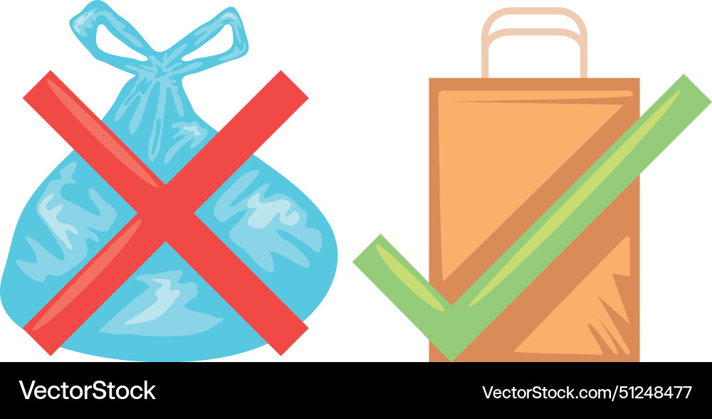Free plastic bag prohibited Royalty Free Vector Image