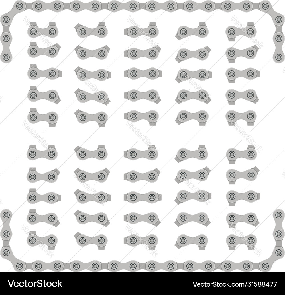 Gray roller chain that used on bicycles Royalty Free Vector