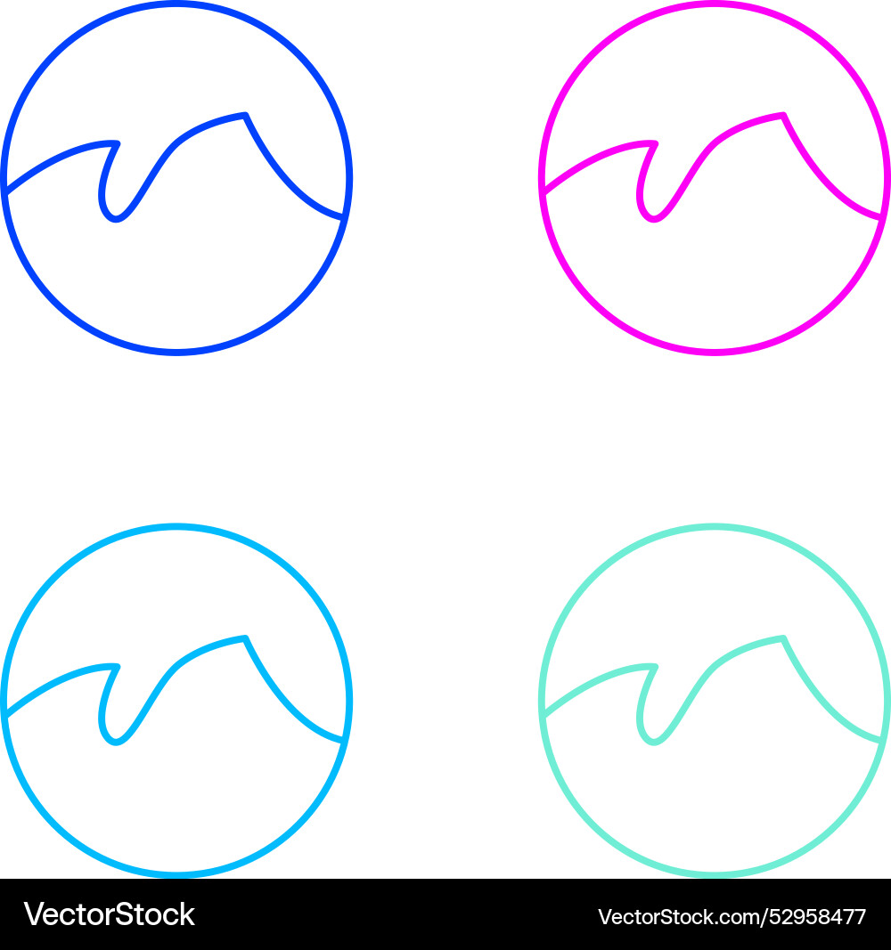 Ocean wave in circle sign symbol logo Royalty Free Vector