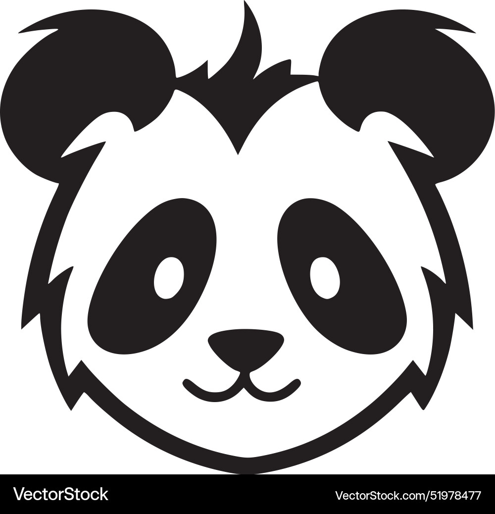 Panda - black and white Royalty Free Vector Image
