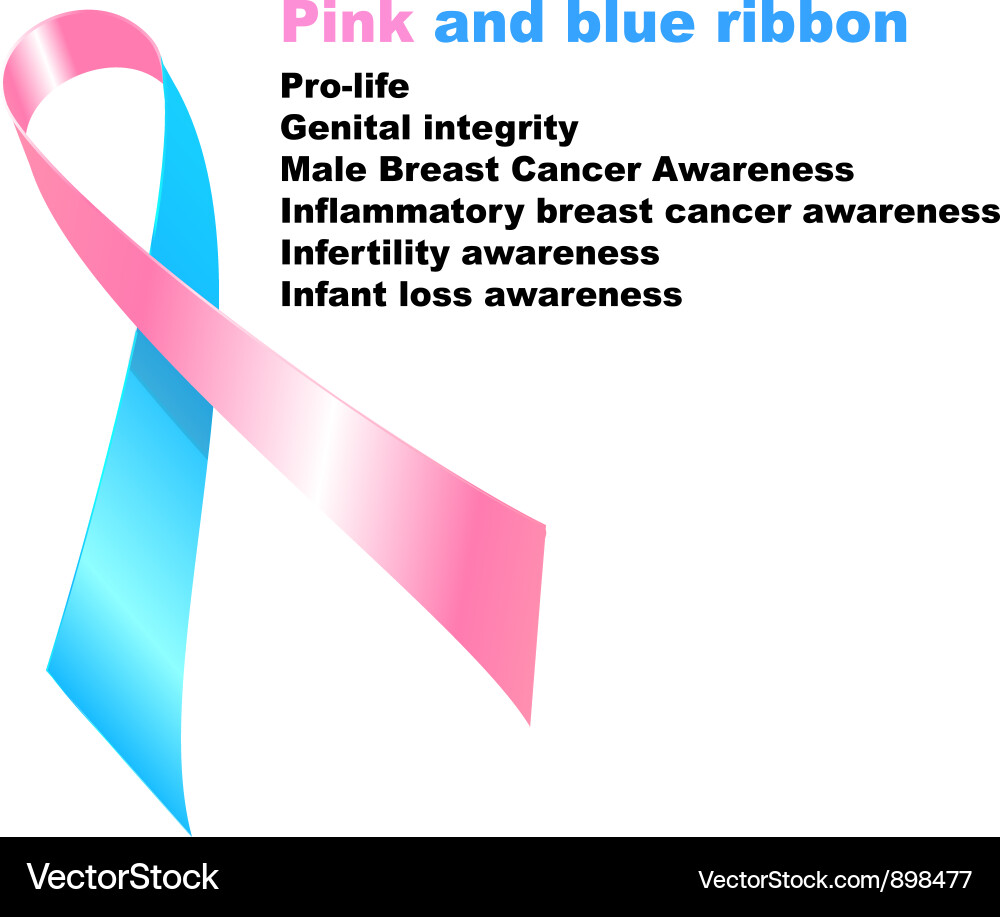 Pink and blue ribbon Royalty Free Vector Image