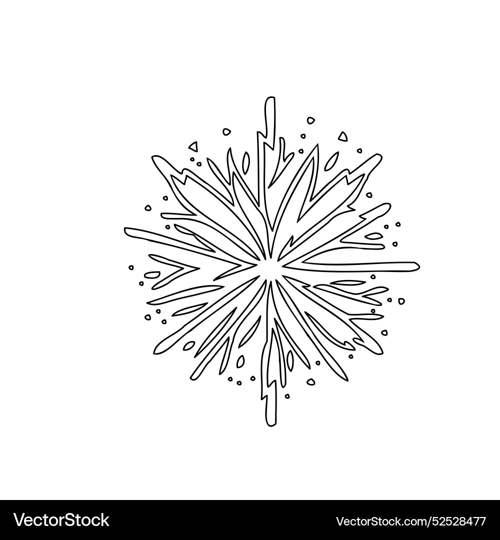 Snow flake outline sketch Royalty Free Vector Image
