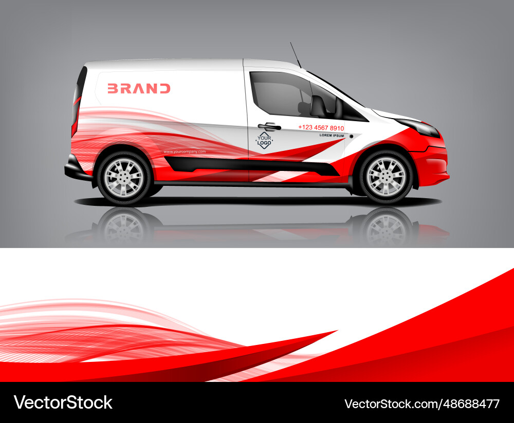 Van wrap design sticker and decal Royalty Free Vector Image