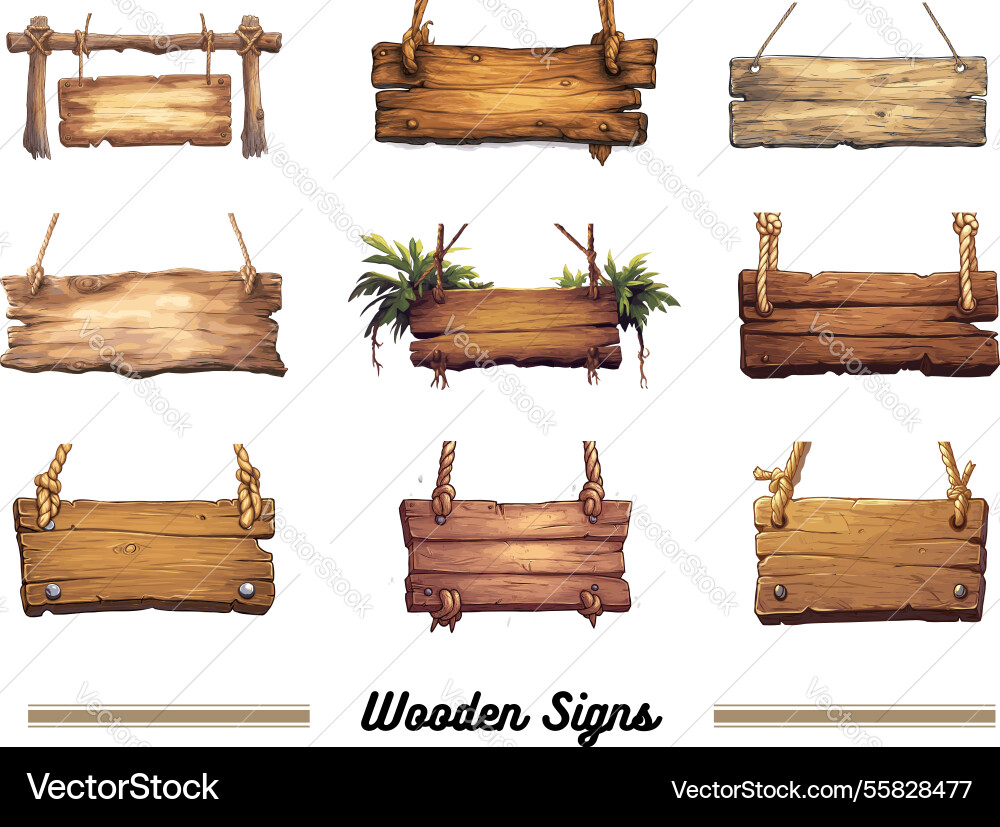 Wooden signs pointers Royalty Free Vector Image