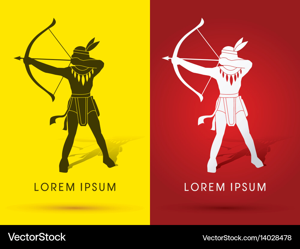 American indian tomahawk and bow Royalty Free Vector Image