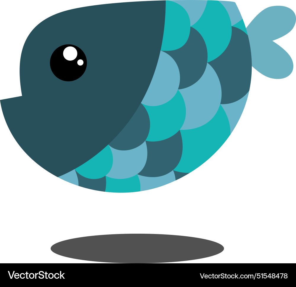 Cute fish cartoon character Royalty Free Vector Image