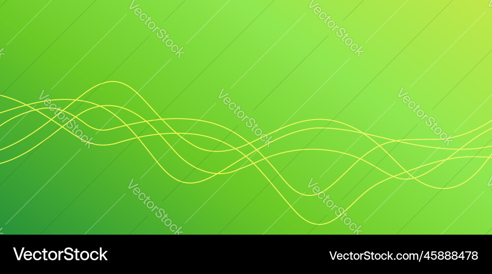 Green background eco flow line wave for bio Vector Image