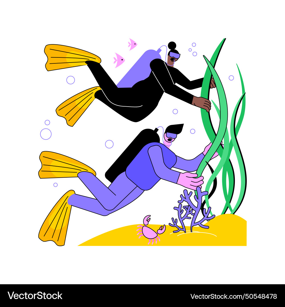 Open Water Diving Course Cartoon Royalty Free Vector Image