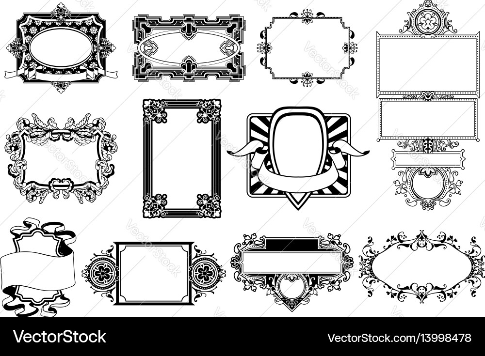 Ornate frame and border design elements Royalty Free Vector