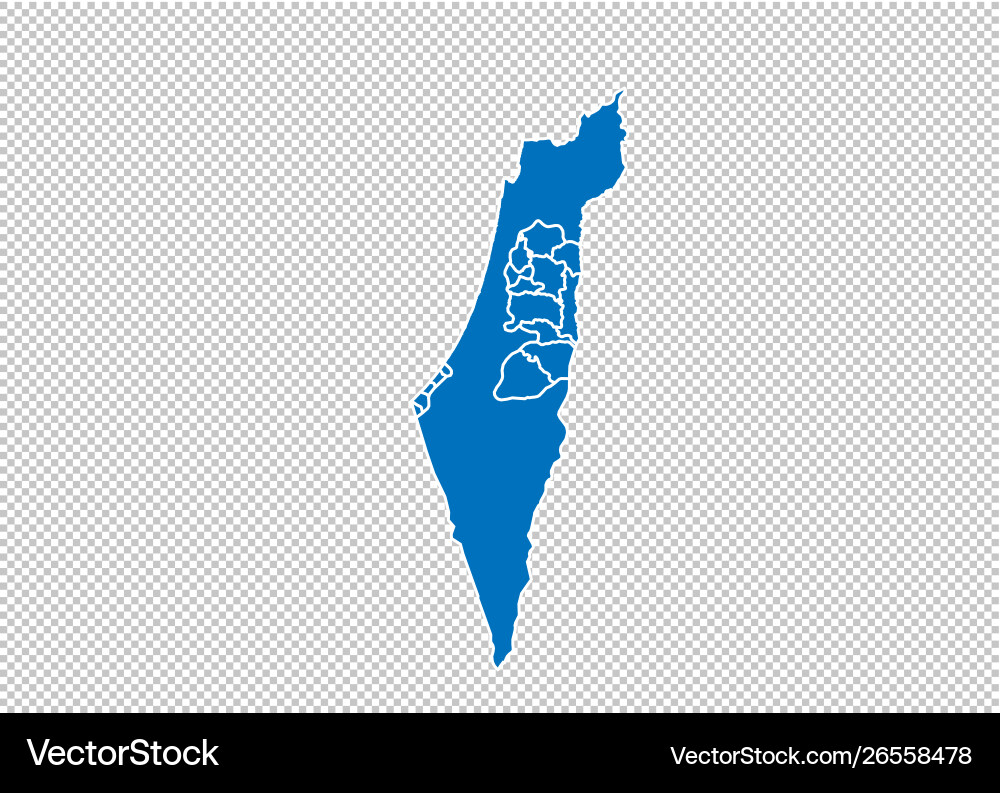 Palestine map - high detailed blue Royalty Free Vector Image