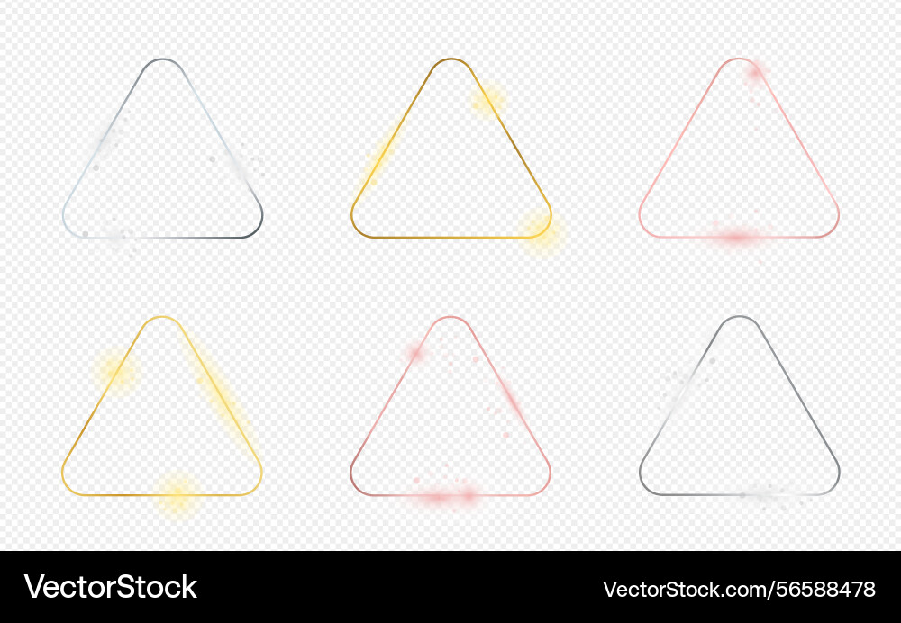 Set of six rounded rhombus frames Royalty Free Vector Image