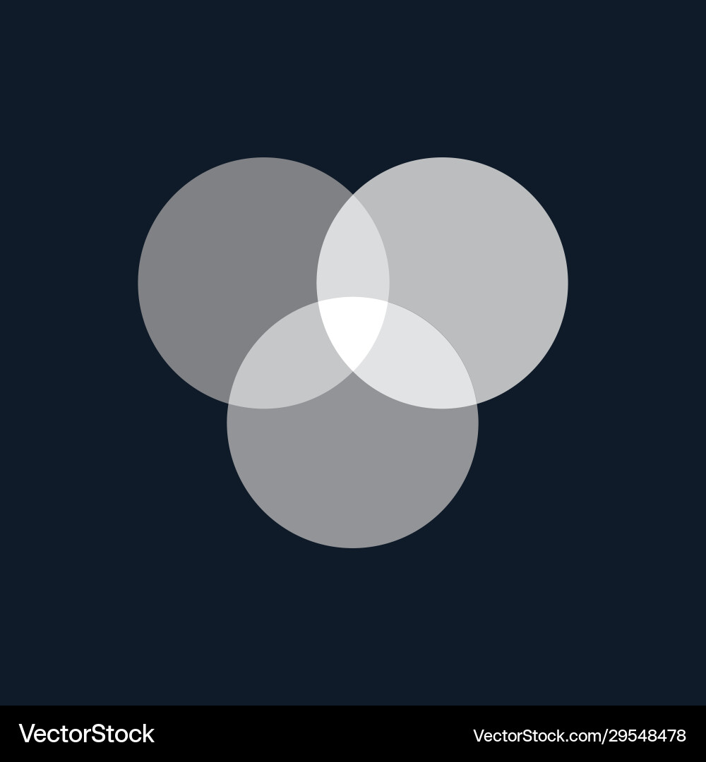 Simple three intersection circles design image Vector Image