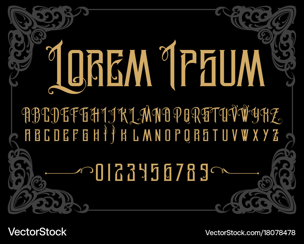 Vintage font Royalty Free Vector Image - VectorStock