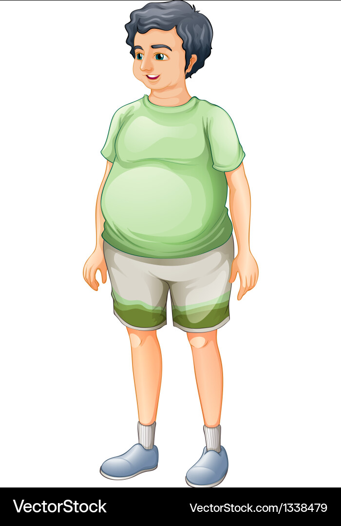 A fat man standing Royalty Free Vector Image - VectorStock