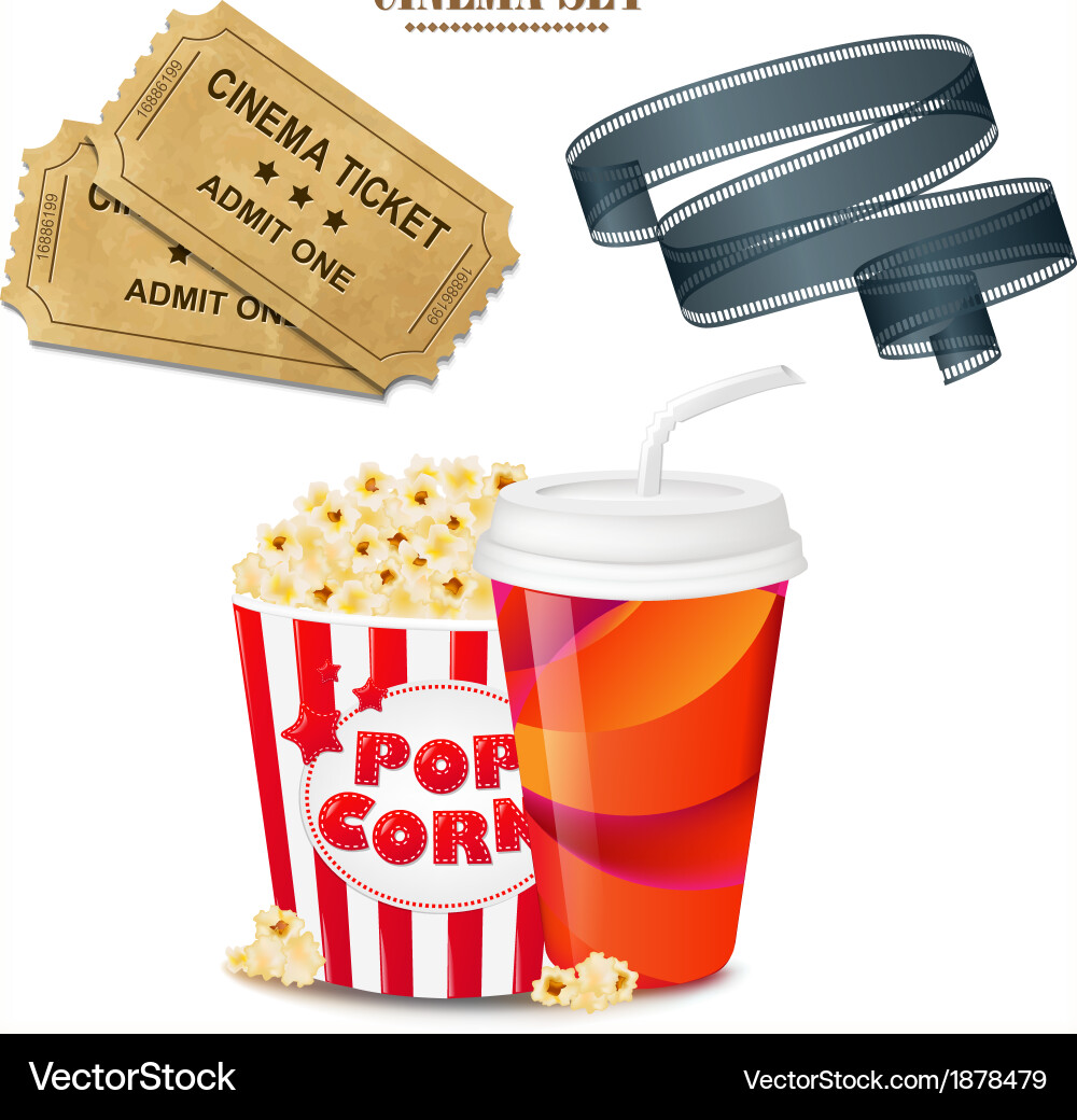 Cinema set Royalty Free Vector Image - VectorStock