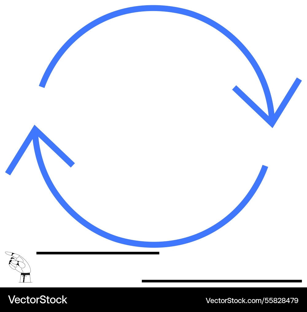 Circular arrow diagram demonstrating process flow Vector Image