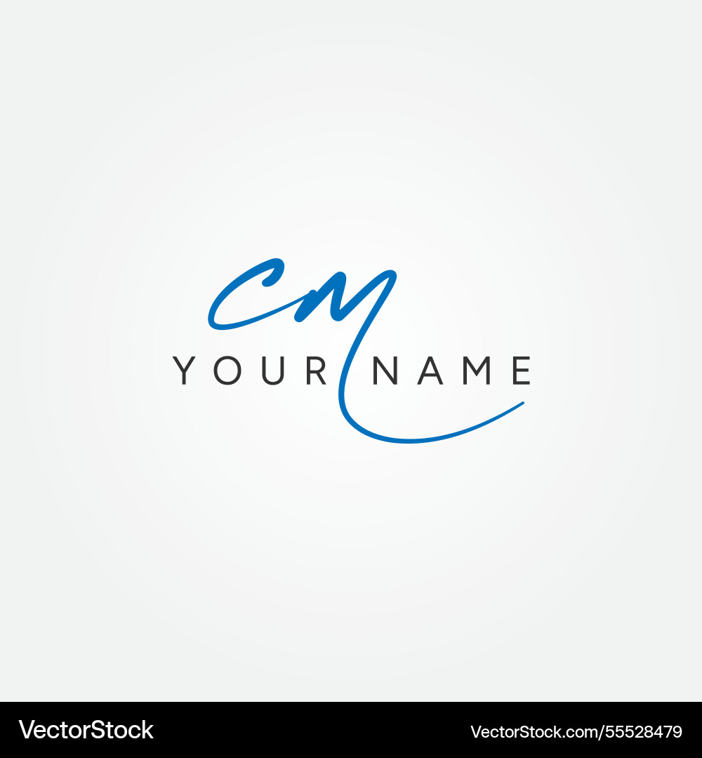 Cm initial letter signature logo template Vector Image