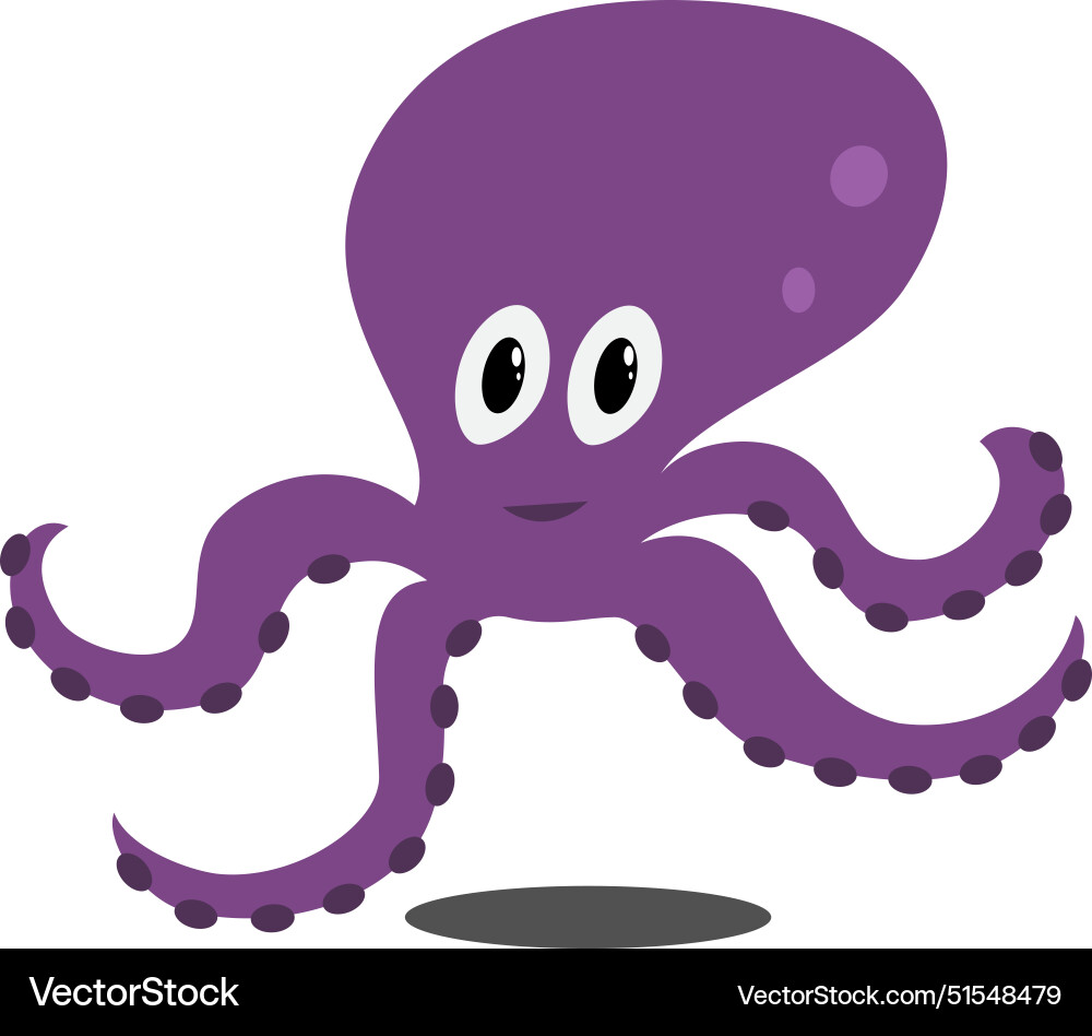 Cute octopus cartoon character – Royalty-Free Vector | VectorStock