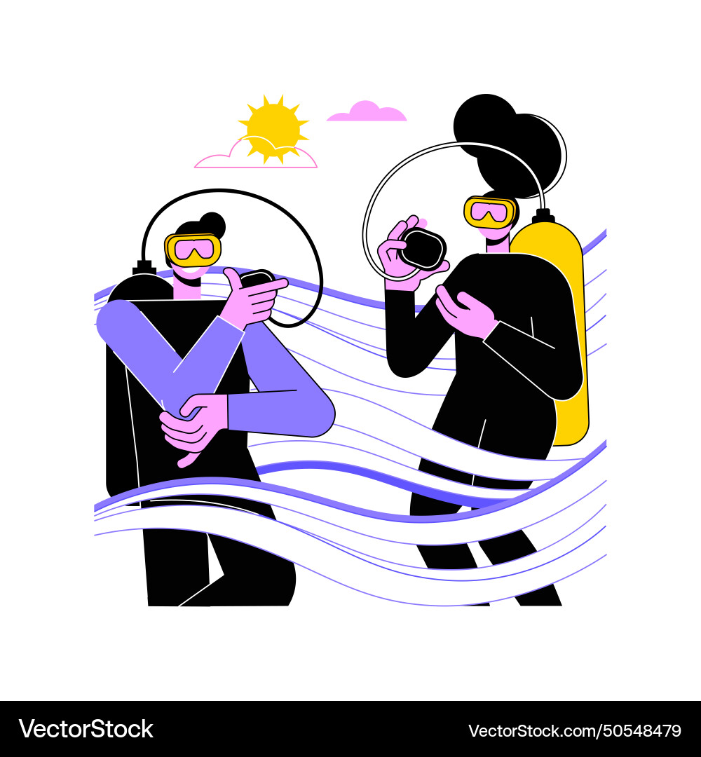 Diving pool training isolated cartoon Royalty Free Vector