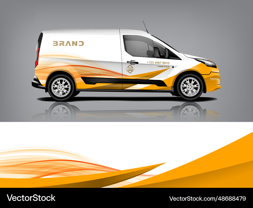 Van wrap design sticker and decal Royalty Free Vector Image