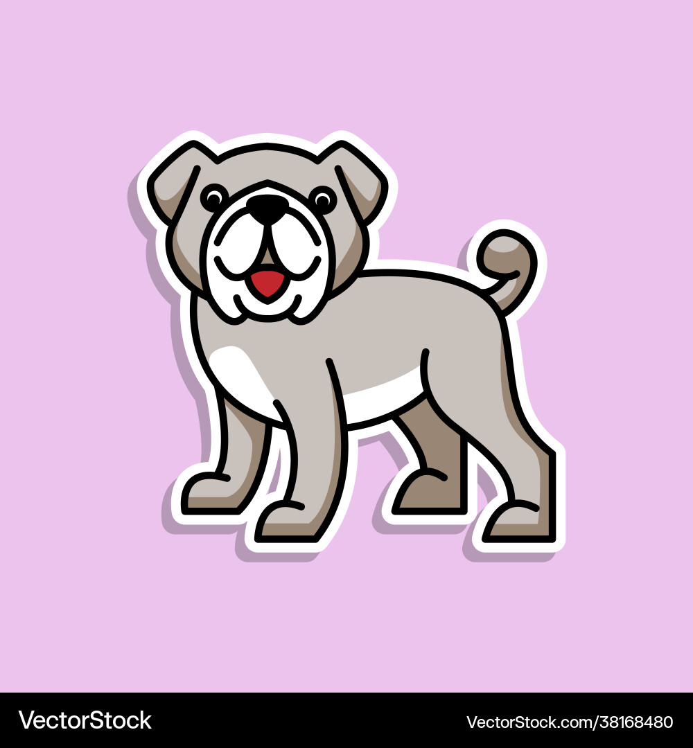 Cute animal dog sticker design Royalty Free Vector Image