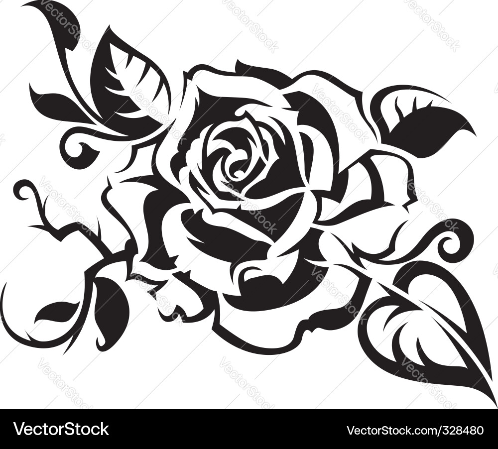 Elegant Black Rose Royalty Free Vector Image - VectorStock