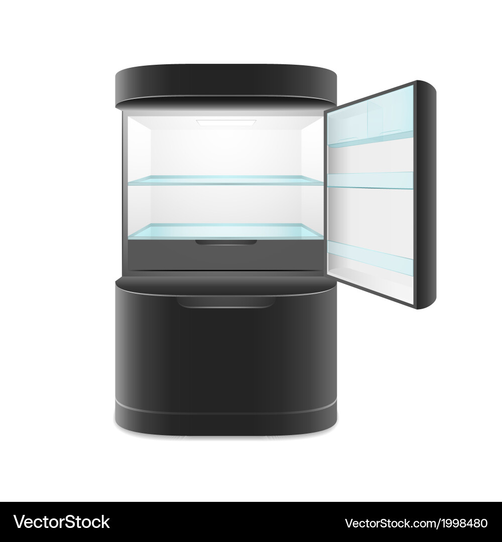 Modern two door black refrigerator Royalty Free Vector Image