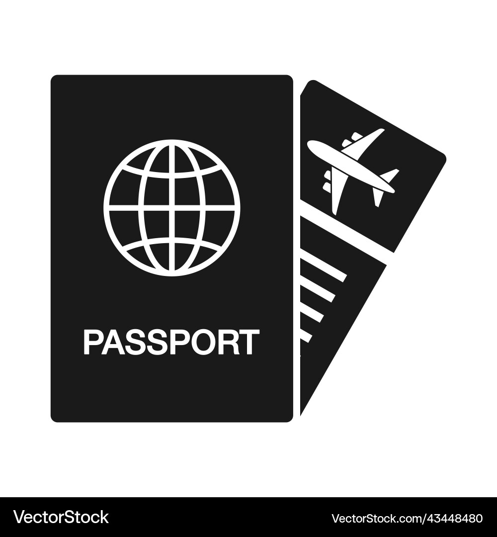 Passport icon personal document symbol travel Vector Image