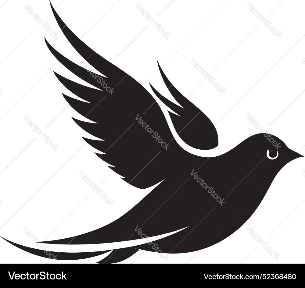 Skyward serenade cute black bird icon elevated Vector Image