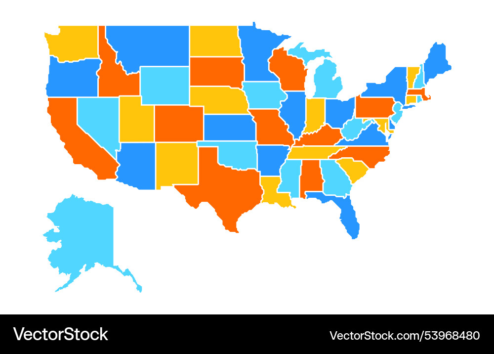 Stylized map of the united states Royalty Free Vector Image