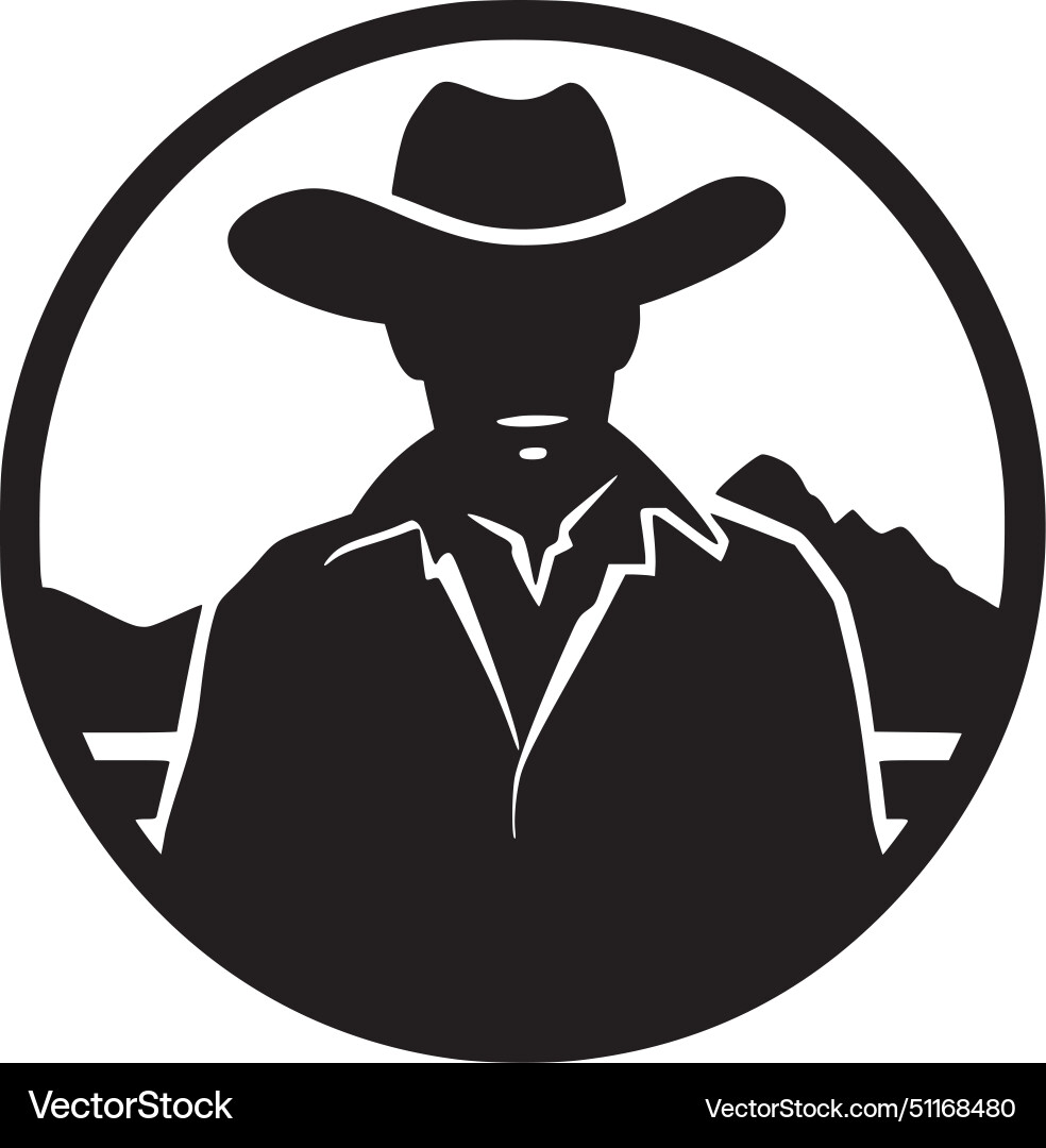 Western - minimalist and flat logo Royalty Free Vector Image