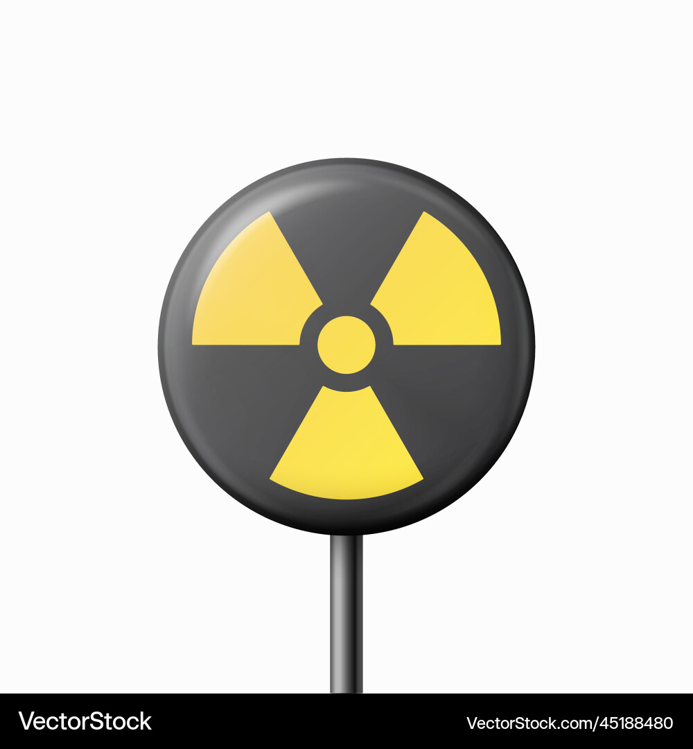 Yellow warning danger nuclear sign black Vector Image