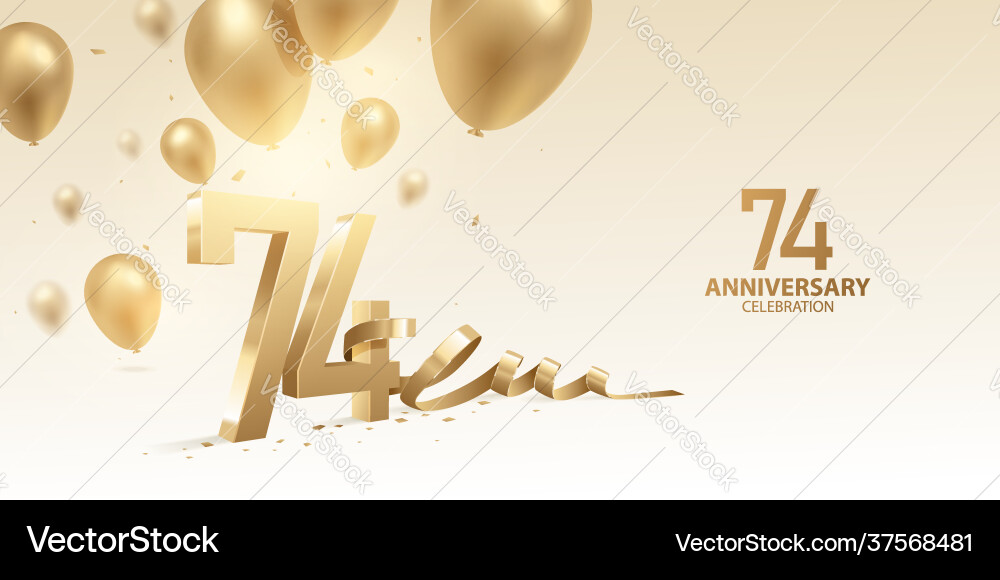 74th anniversary celebration background Royalty Free Vector
