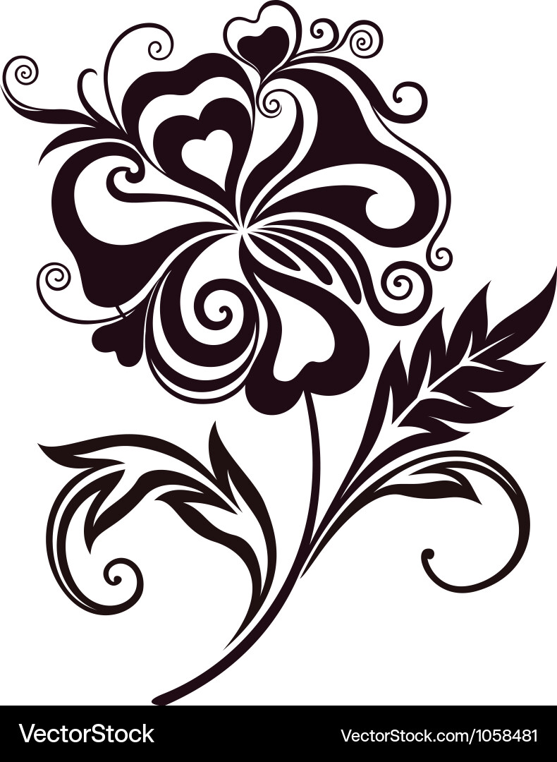 Abstract flower line-art Royalty Free Vector Image Abstract flower line-art Royalty Free Vector Image