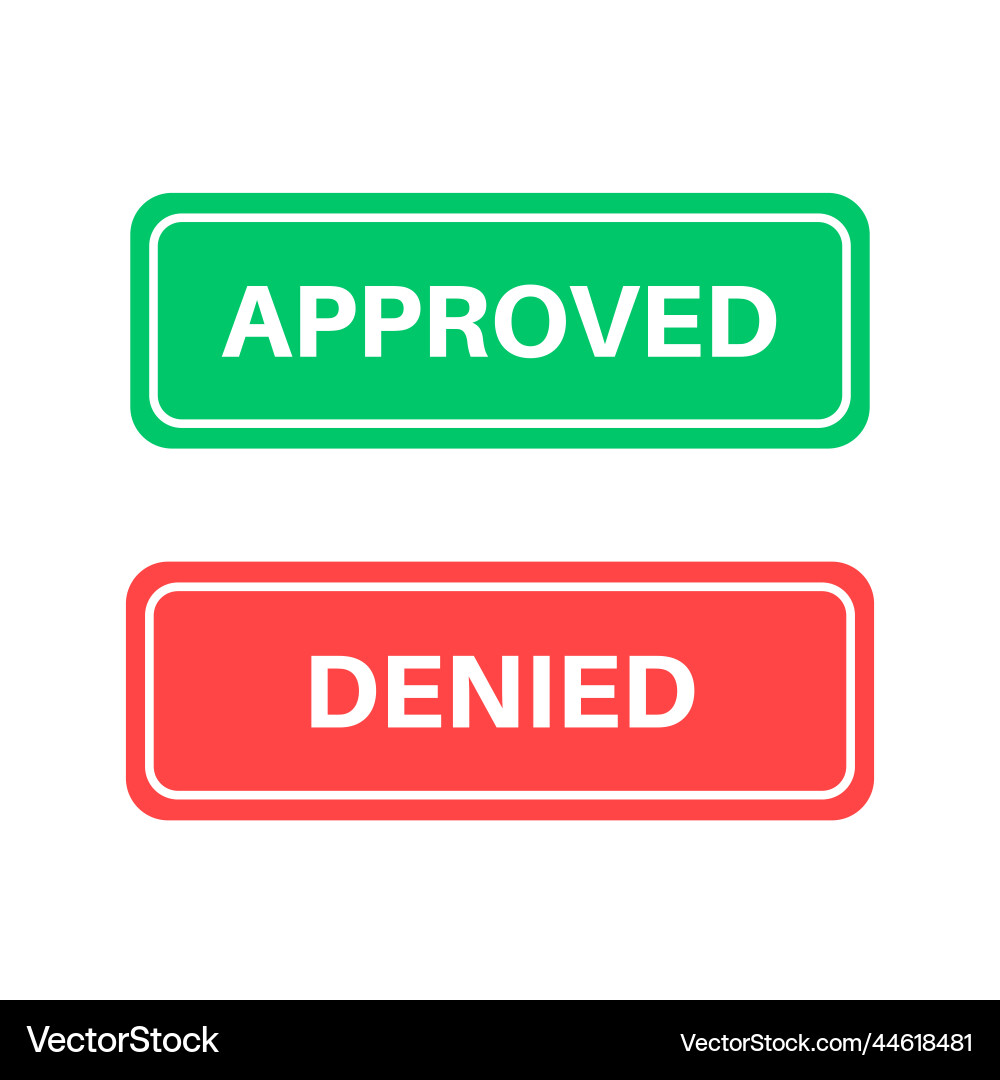 Approved denied stamp Royalty Free Vector Image