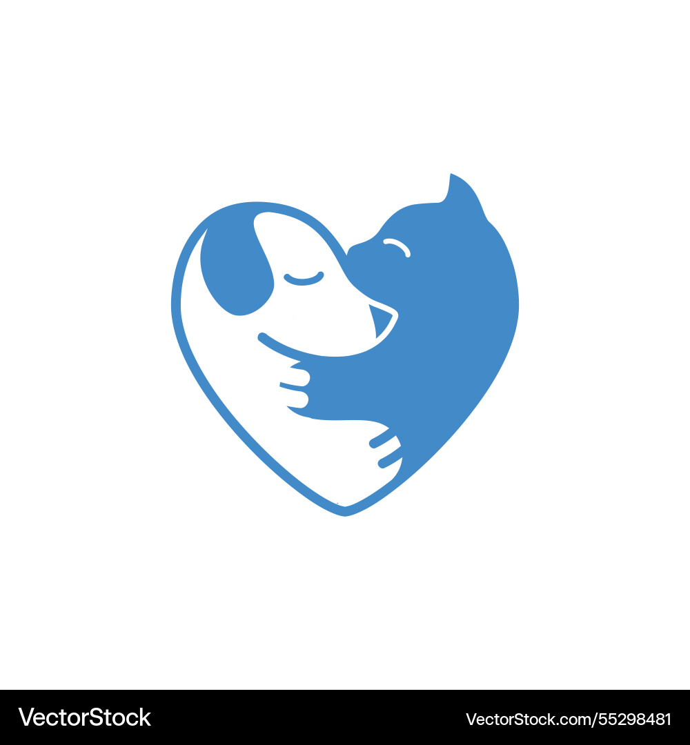 Cat and dog hugging Royalty Free Vector Image - VectorStock
