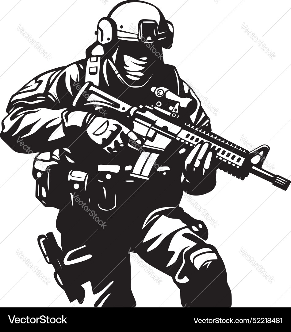 Invisible guardian black insignia for combat Vector Image