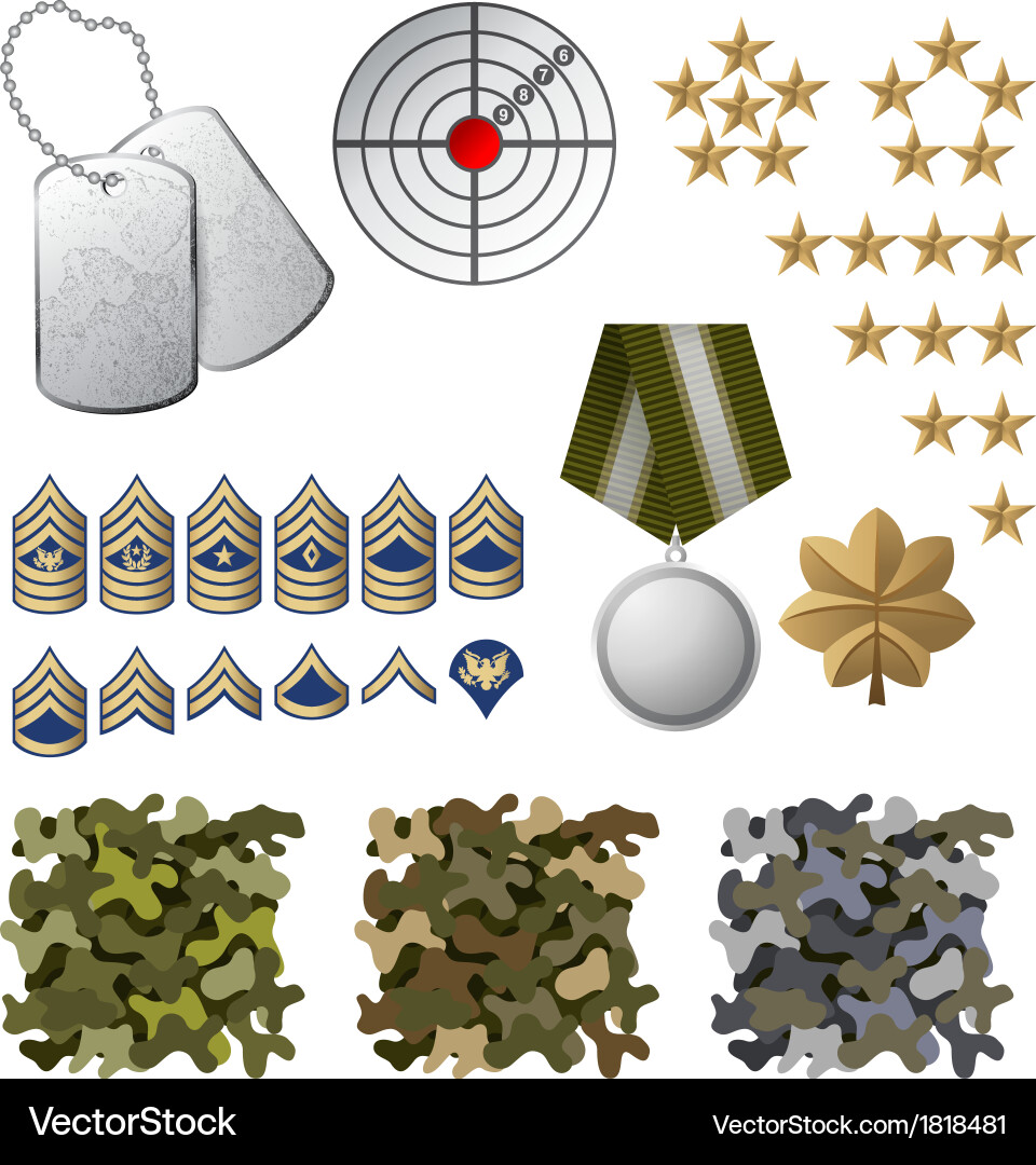 Military icons Royalty Free Vector Image - VectorStock