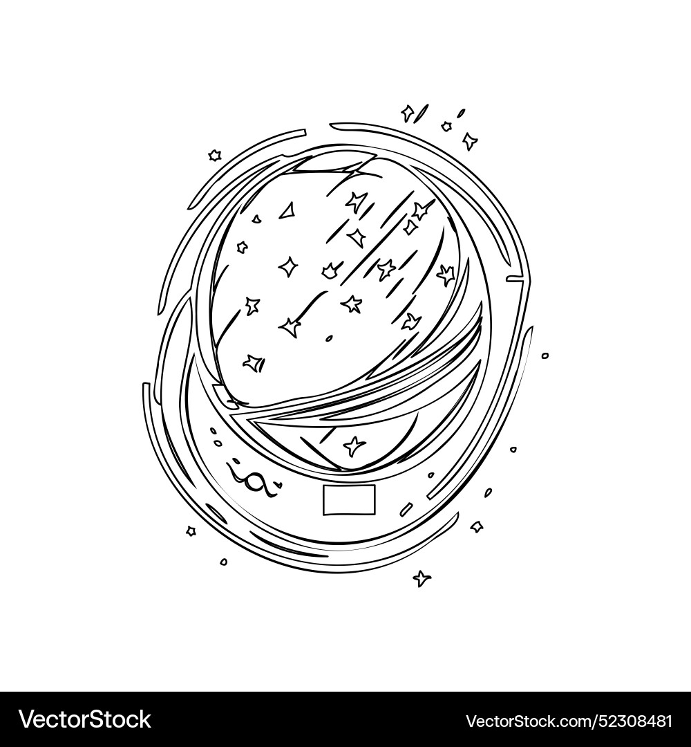 Satellite outline sketch Royalty Free Vector Image