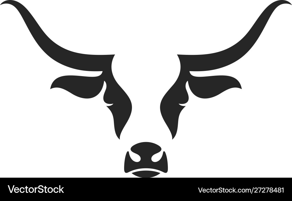 Scottish highland cow logo Royalty Free Vector Image