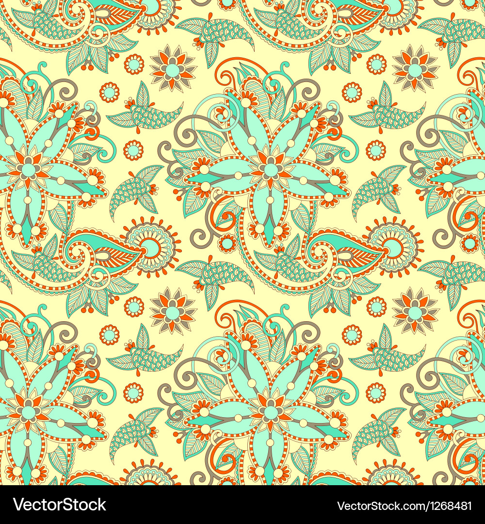 Seamless flower paisley design Royalty Free Vector Image