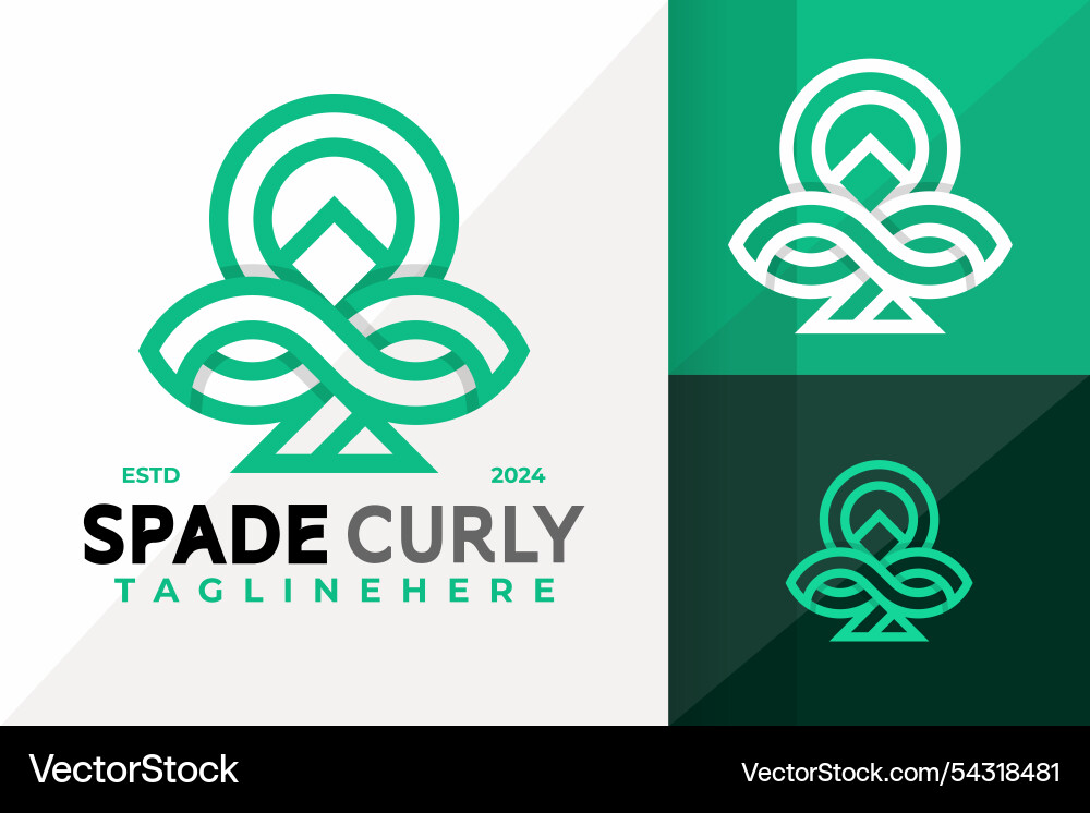 Spade curly logo icon design Royalty Free Vector Image
